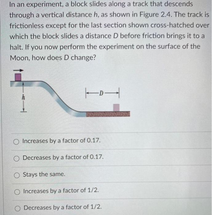 Solved In an experiment, a block slides along a track that | Chegg.com