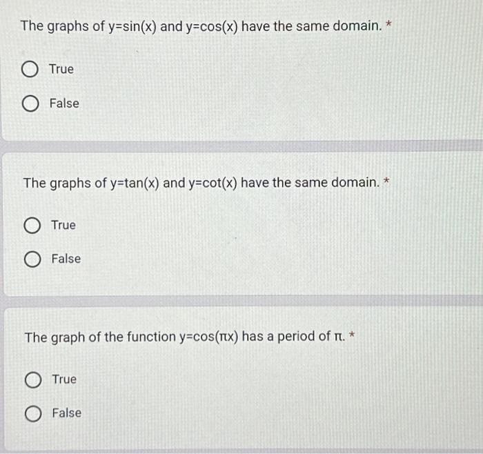 Solved The graphs of y=sin(x) and y=cos(x) have the same | Chegg.com