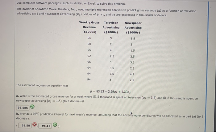 Solved Use computer software packages, such as Minitab or | Chegg.com