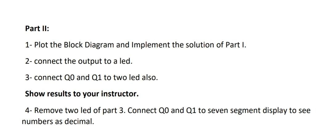 Solved Part II: 1- Plot the Block Diagram and Implement the | Chegg.com
