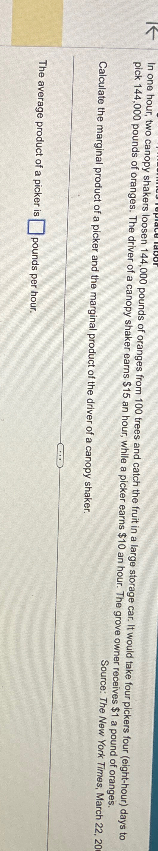 Solved In one hour, two canopy shakers loosen 144,000 | Chegg.com
