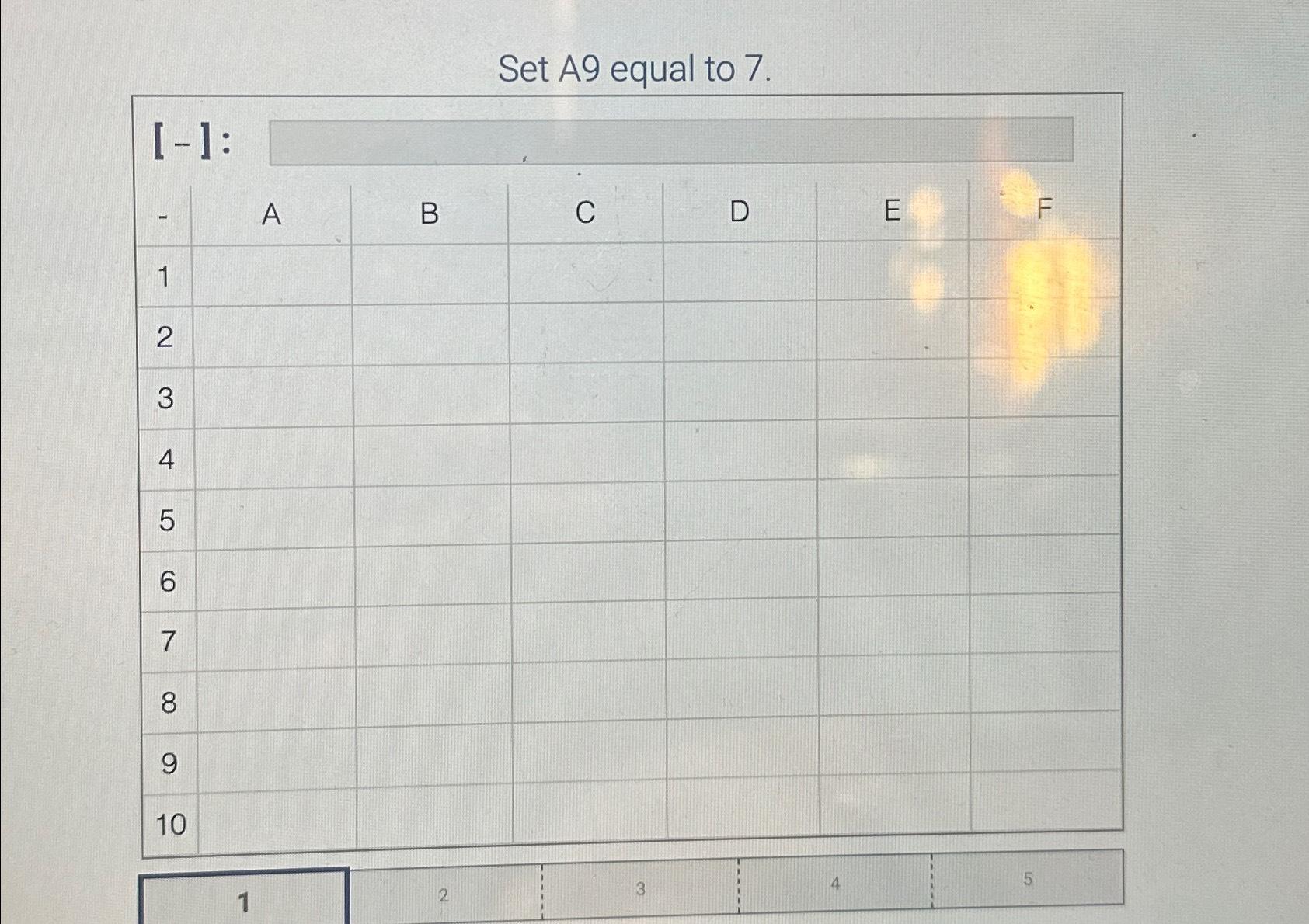 Set A9 ﻿equal to 7.- ﻿: | Chegg.com