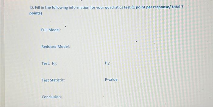 Solved Least Squares Linear Regression of Price F. Fill in | Chegg.com