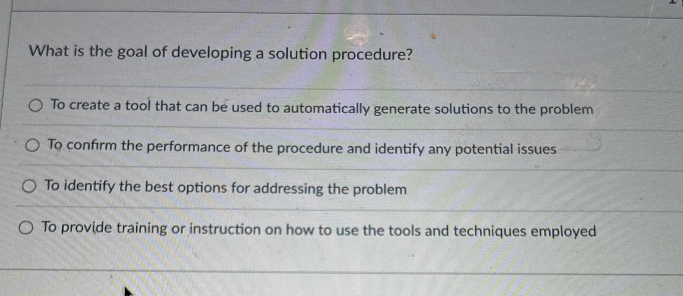 Solved What is the goal of developing a solution | Chegg.com