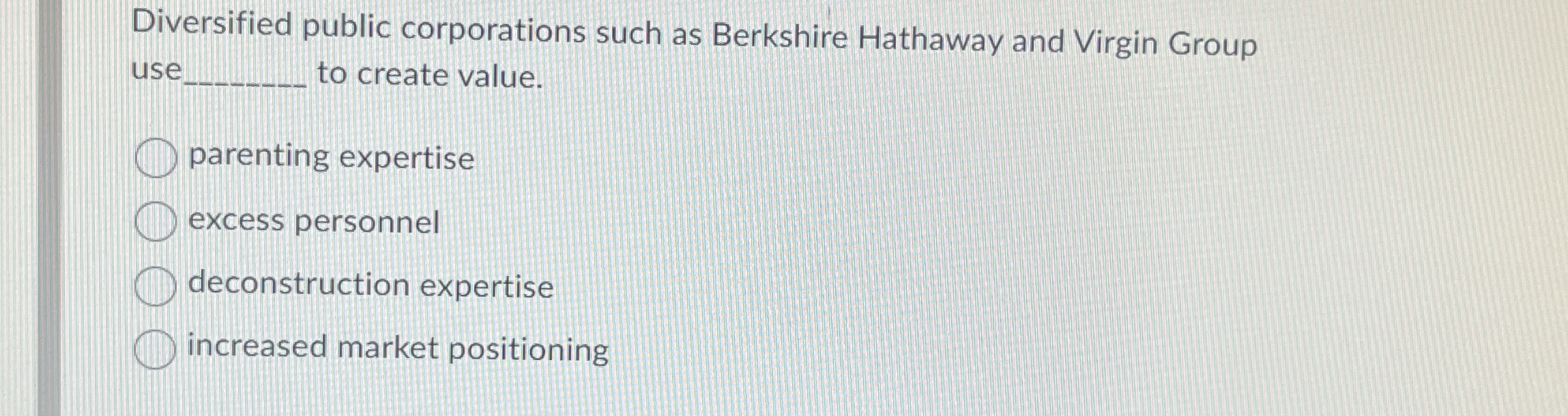 Solved Diversified public corporations such as Berkshire | Chegg.com
