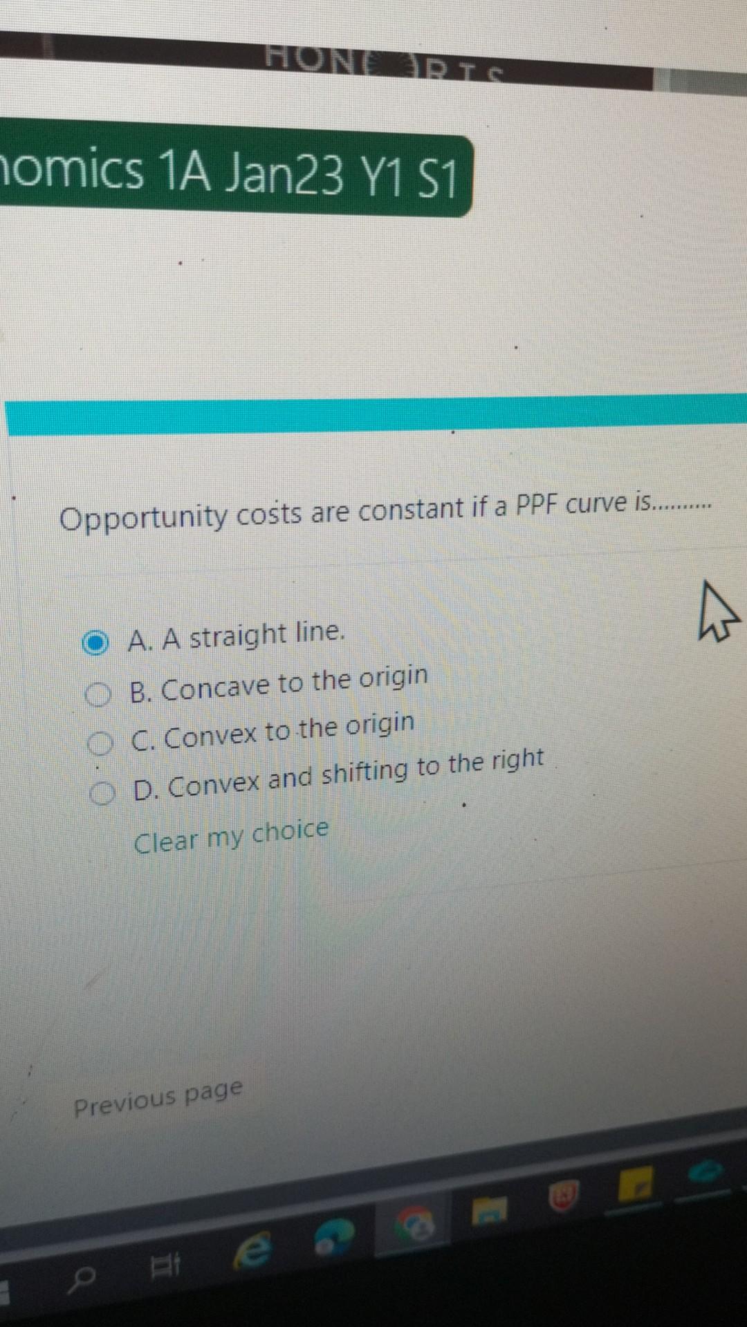 Solved Opportunity costs are constant if a PPF curve | Chegg.com
