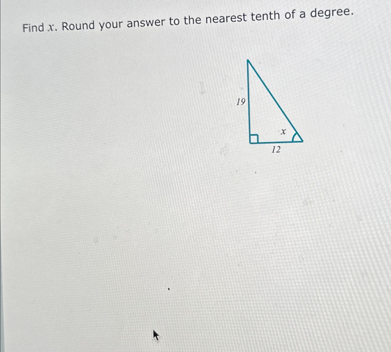 Solved Find x . ﻿Round your answer to the nearest tenth of a | Chegg.com