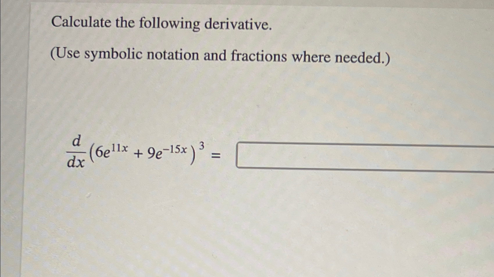 Solved Calculate the following derivative.(Use symbolic | Chegg.com