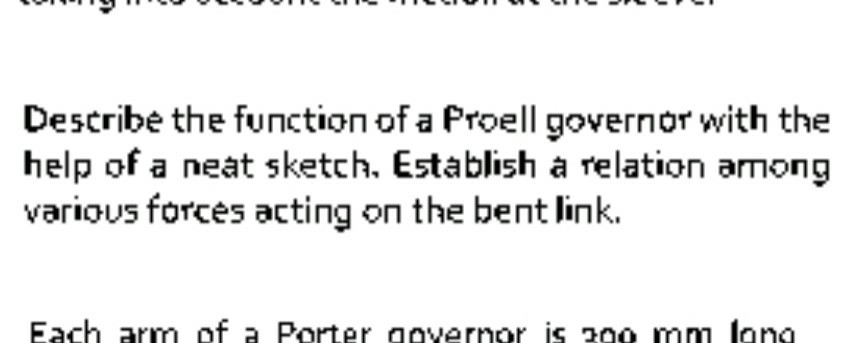 Solved Describe the function of a Proell governor with the | Chegg.com