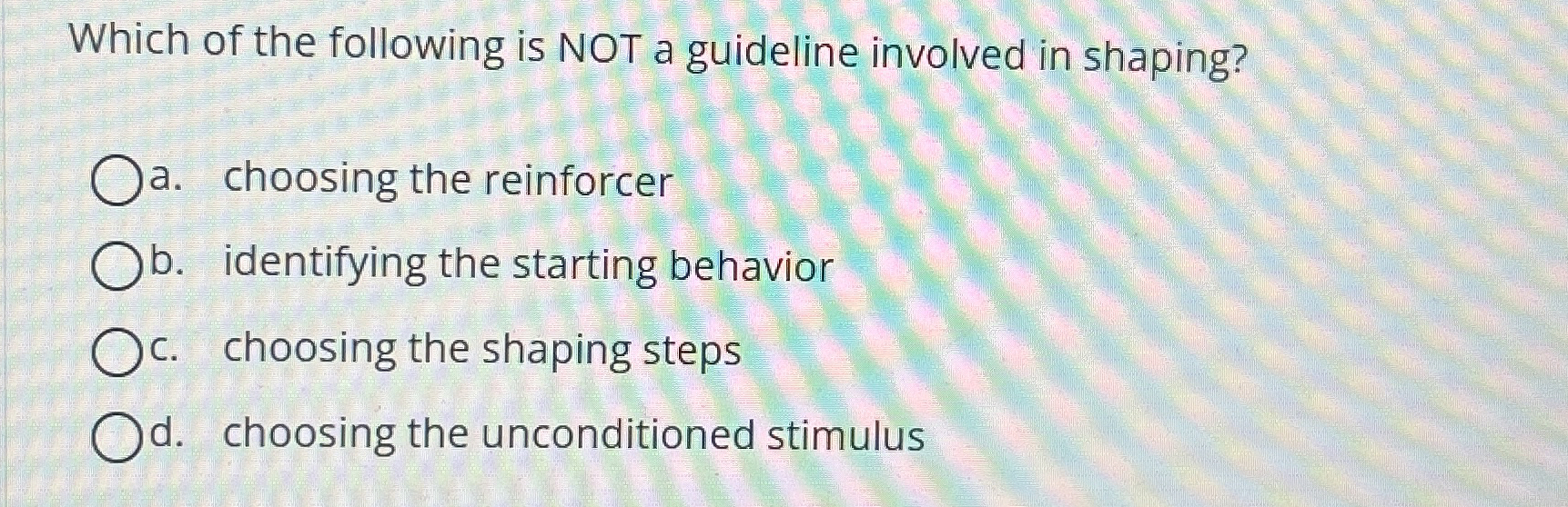 High Quality SOLUTION Which of the following is NOT a guideline involved in | Chegg.com