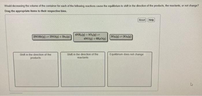 Solved Would decreasing the volume of the container for each | Chegg.com