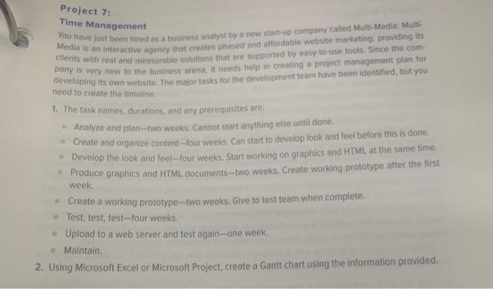 Solved Project 7: Time Management You have just been hired | Chegg.com