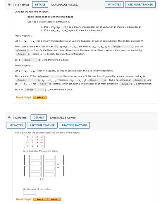 Solved Need Help With Both Consider The Following Theorem