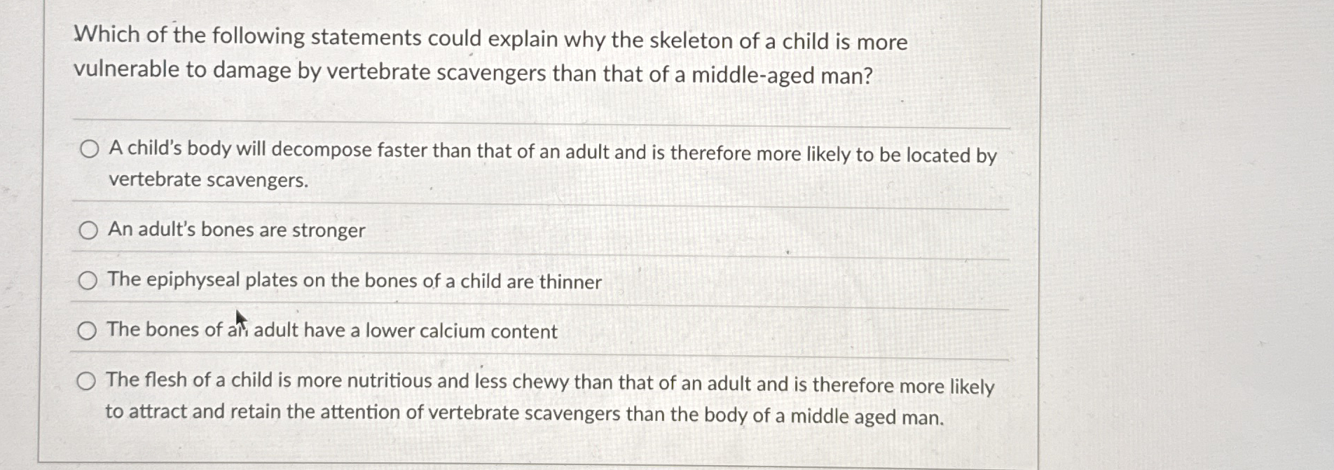 Solved Which of the following statements could explain why | Chegg.com