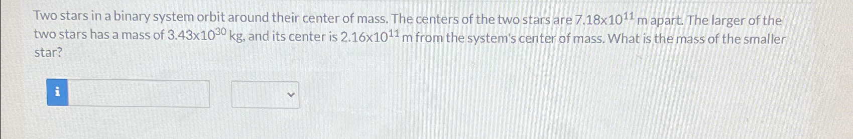 Solved Two stars in a binary system orbit around their | Chegg.com