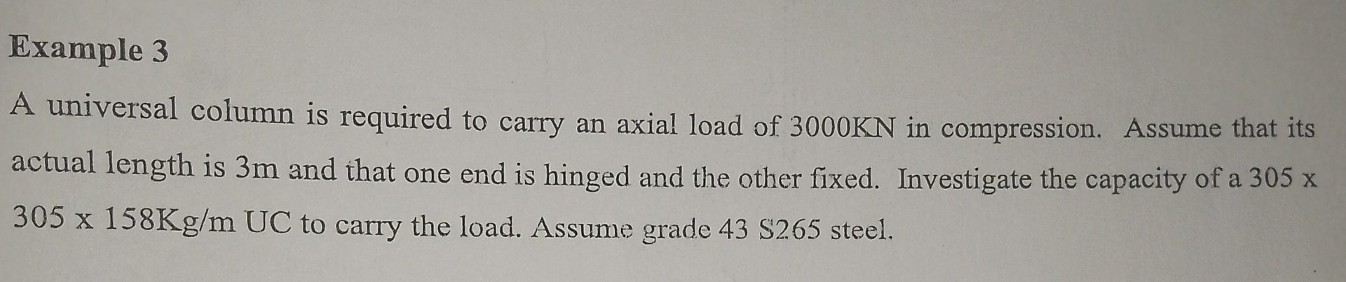 Example 3A universal column is required to carry an | Chegg.com