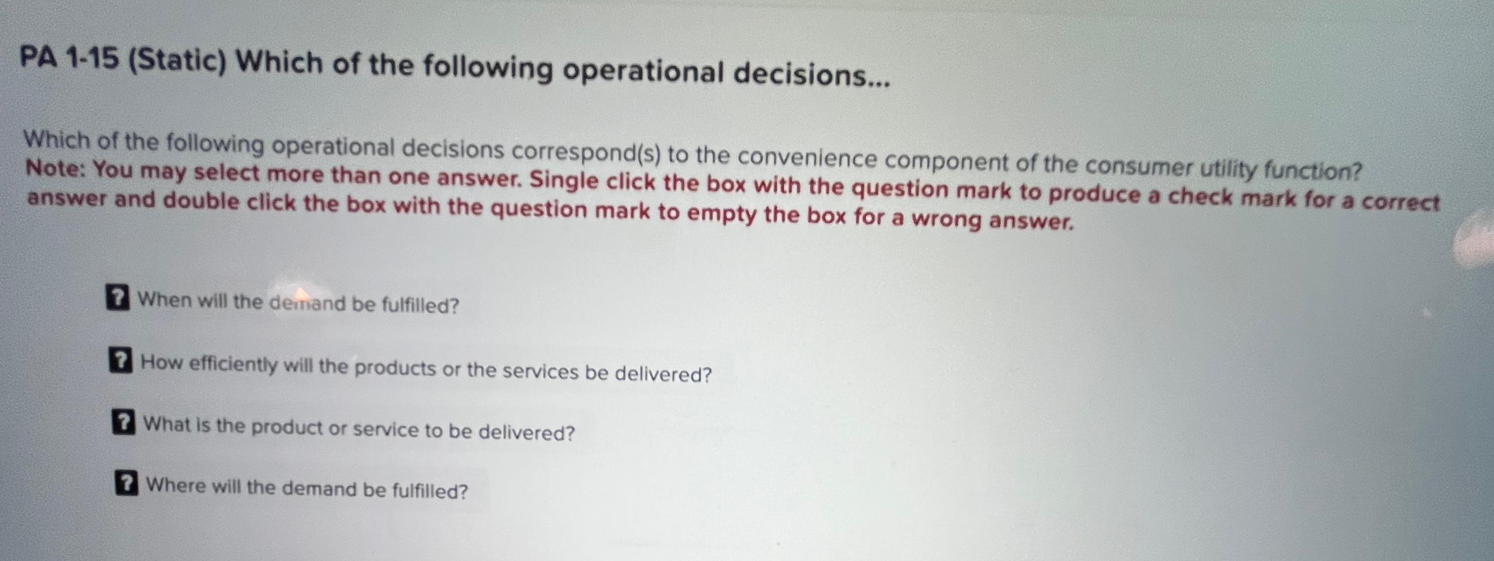 Solved PA 1-15 (Static) ﻿Which of the following operational | Chegg.com
