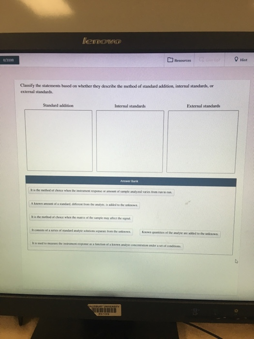 lenovo 0/3100 Resources Hint Classify the statements | Chegg.com