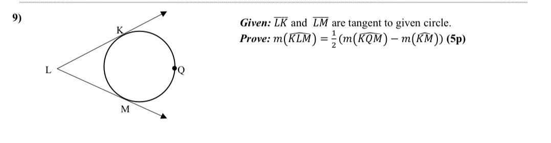 Given: ?bar (LK) ﻿and ?bar (LM) ﻿are tangent to given | Chegg.com