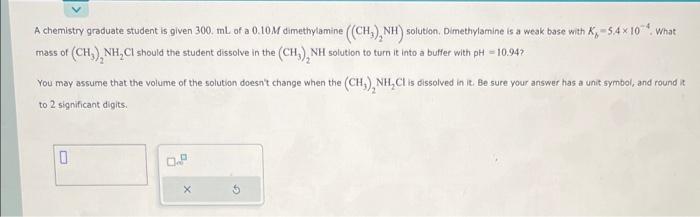 Solved A chemistry graduate student is given 300.mL of a | Chegg.com