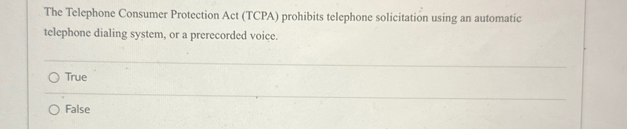 Solved The Telephone Consumer Protection Act (TCPA) | Chegg.com