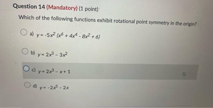 Solved Which of the following functions exhibit rotational | Chegg.com