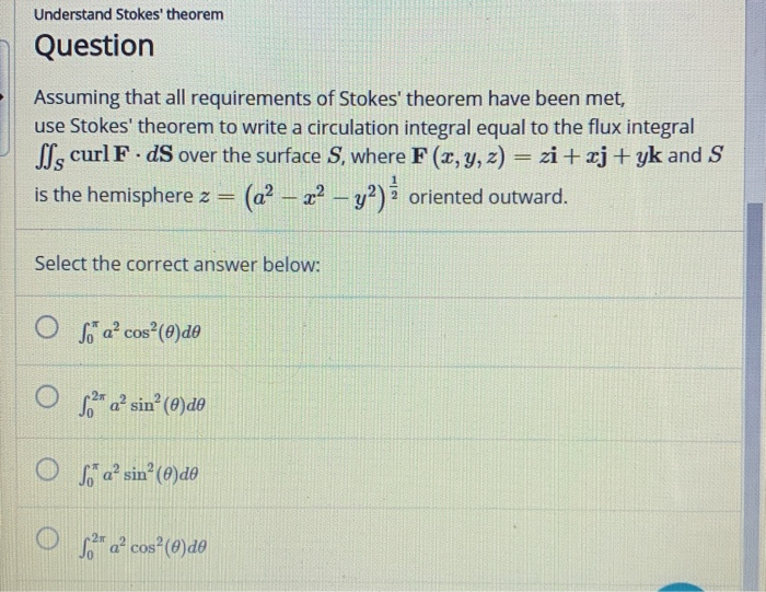 Solved Understand Stokes' theorem Question Assuming that all | Chegg.com