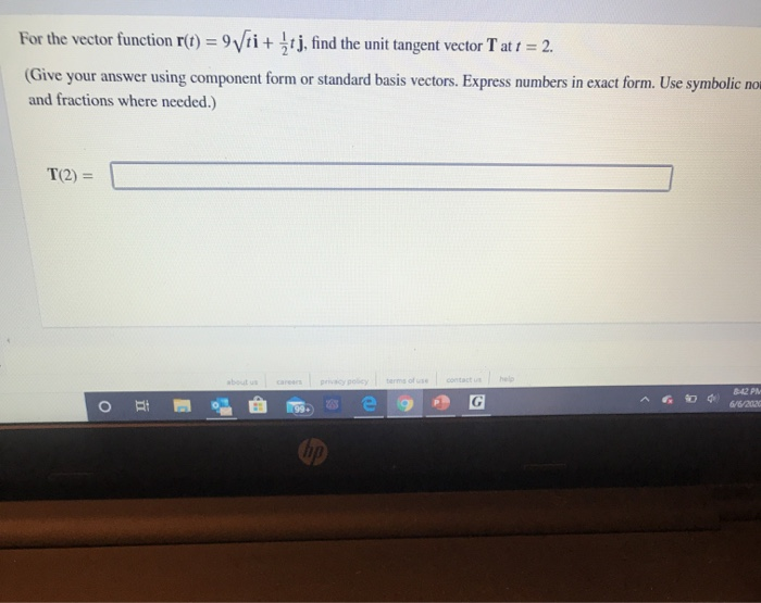 Solved For the vector function r(t) = 9ti + tj, find the | Chegg.com