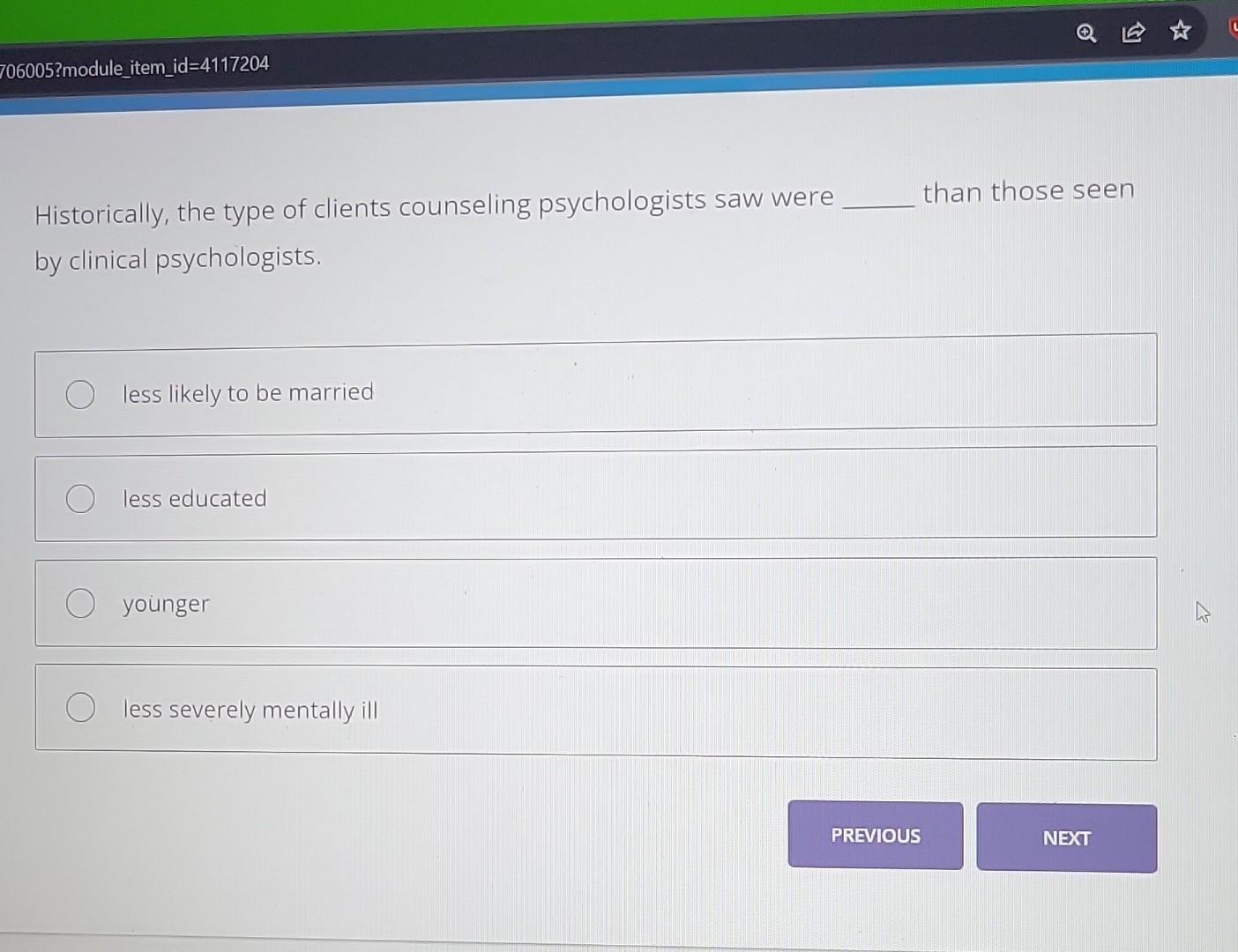 Solved Historically, the type of clients counseling | Chegg.com