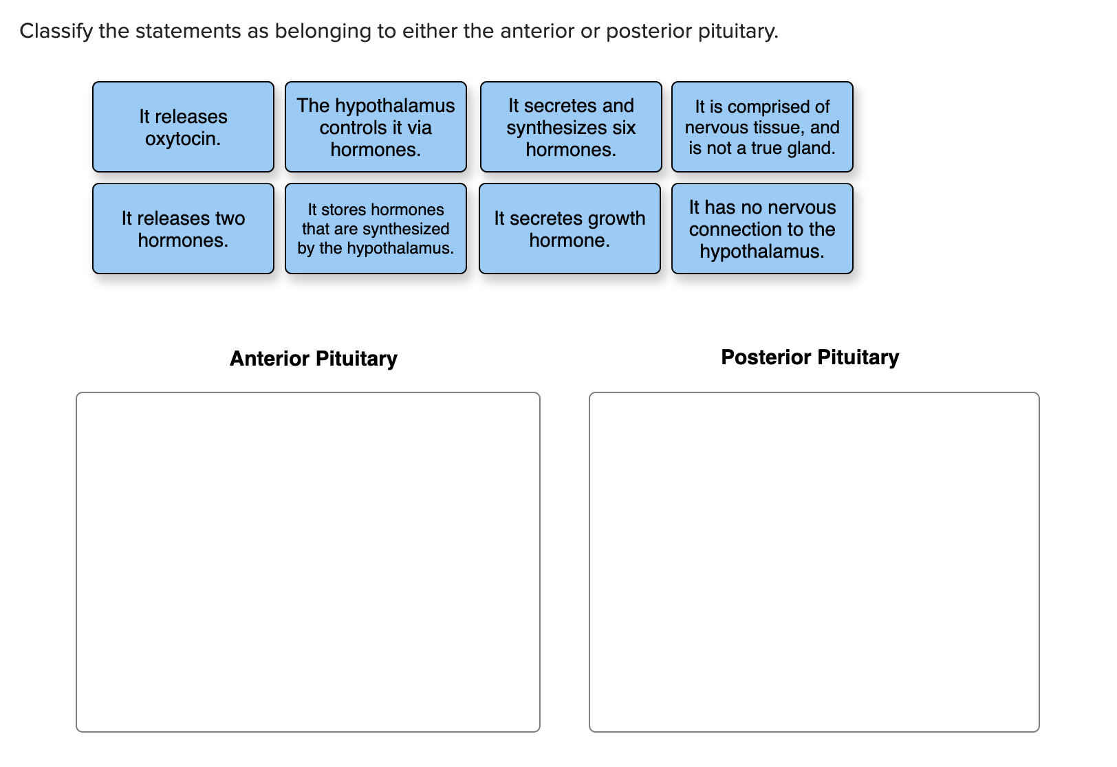 Solved Classify the statements as belonging to either the | Chegg.com