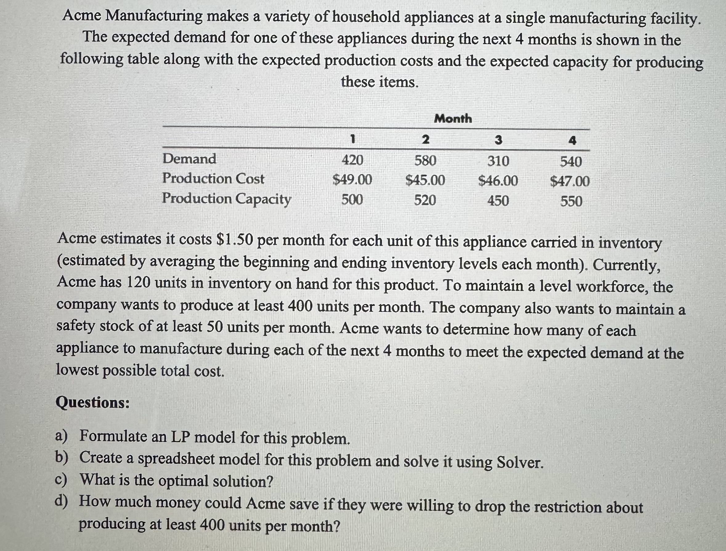 Solved Please provide answers for questions A,B,C, ﻿and D. | Chegg.com