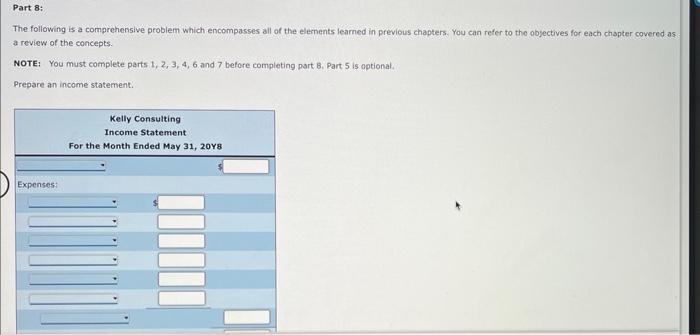 The following is a comprehensive problem which | Chegg.com
