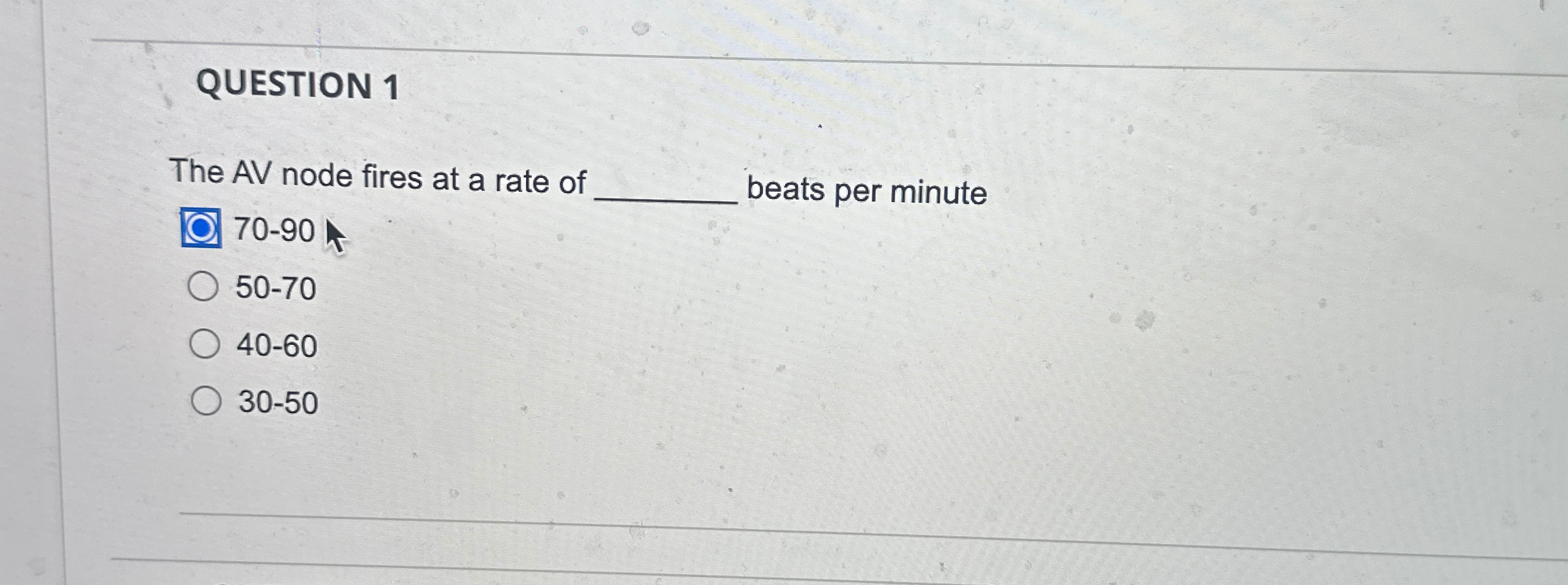 Solved QUESTION 1The AV node fires at a rate of 70-90 | Chegg.com