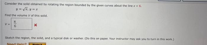 Solved Consider the solid obtained by rotating the region | Chegg.com