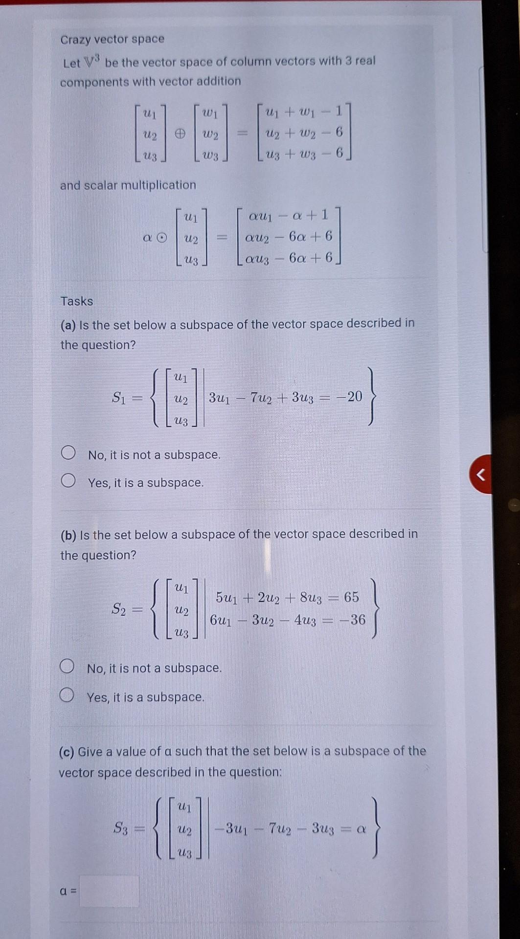Solved Crazy vector space Let V3 be the vector space of | Chegg.com
