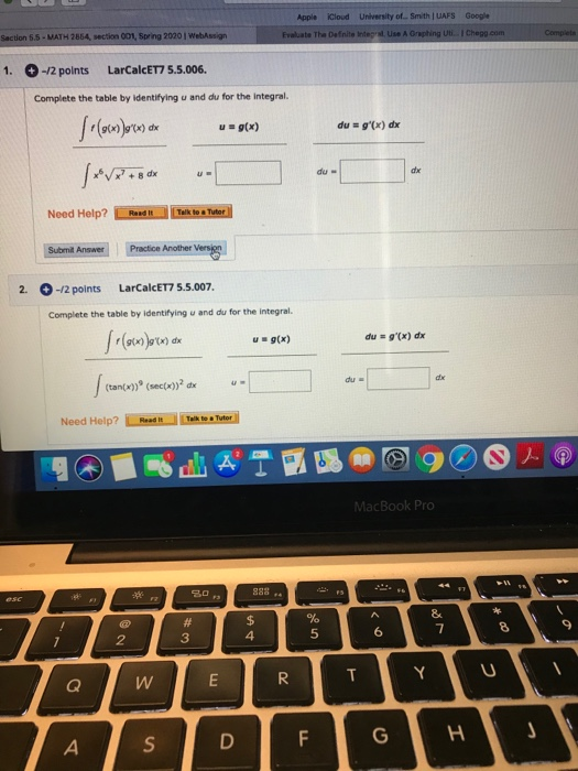 Solved Section 5.5 - MATH 1864, section 001, Spring 2010 | Chegg.com