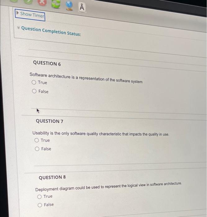 Solved Ā Show Timer Question Completion Status: QUESTION 6 | Chegg.com
