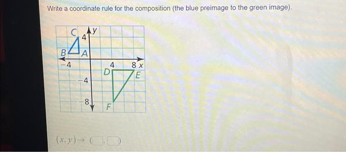 Solved Write a coordinate rule for the composition (the blue | Chegg.com