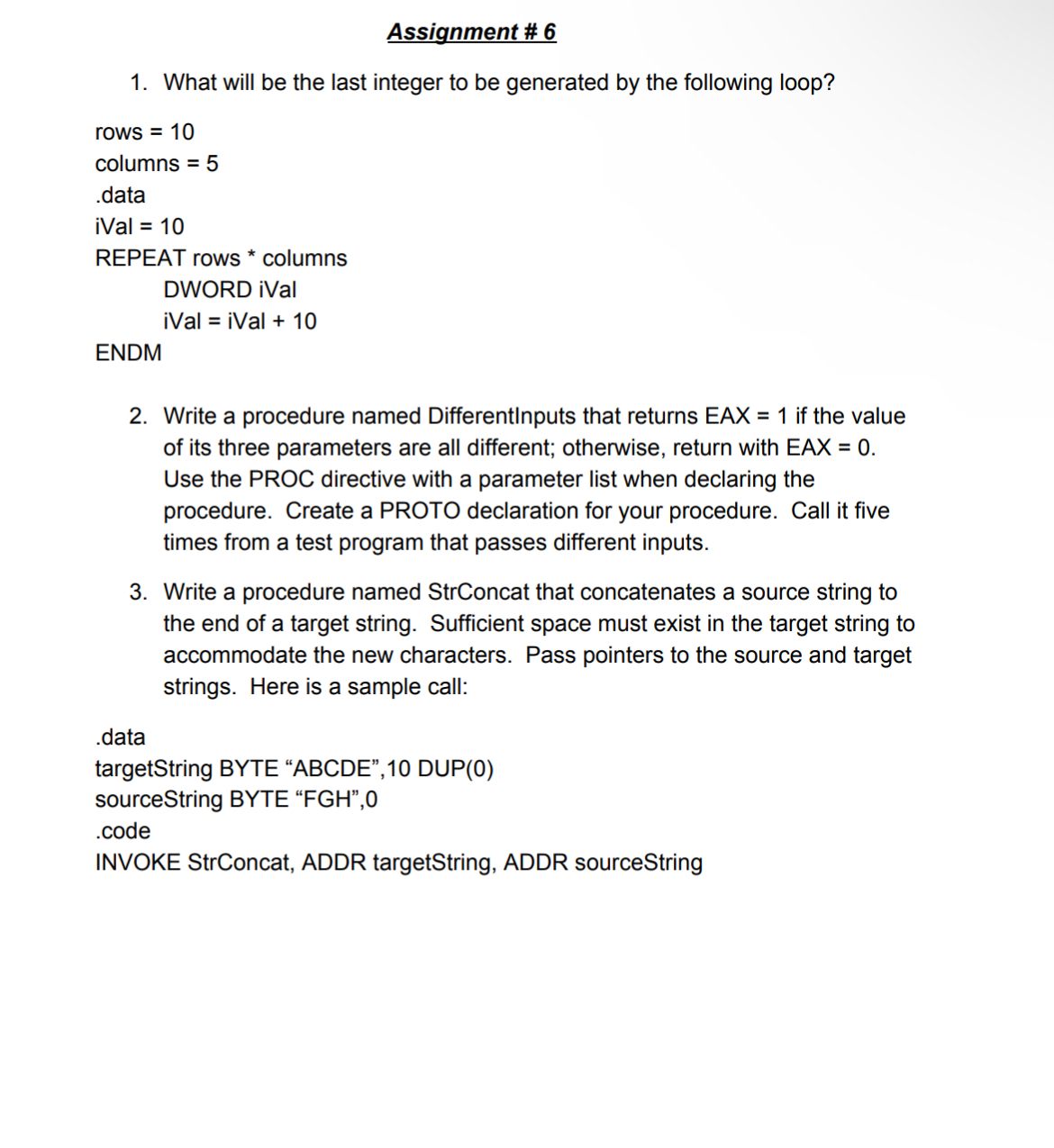 Solved Please answer the following in Assembly Language x86 | Chegg.com