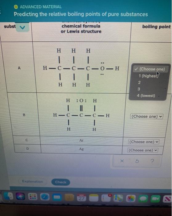 Solved AMMATTEL Predicting the relative boiling points of | Chegg.com