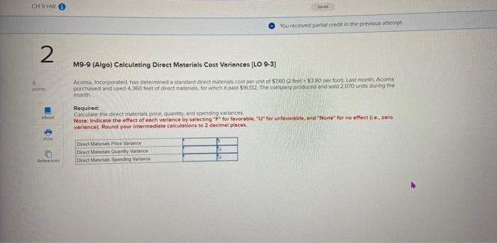 Solved M9.9 (Algo) Colculating Direct Materials Cost | Chegg.com
