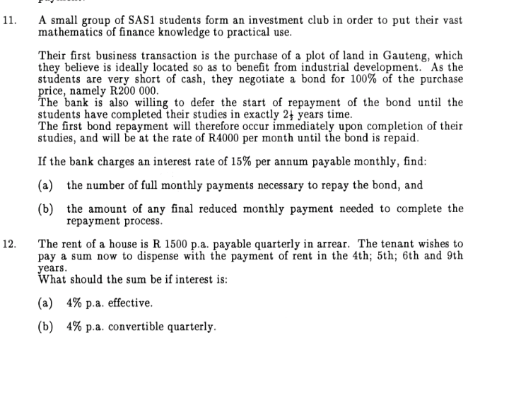 11. A small group of SAS1 students form an investment | Chegg.com