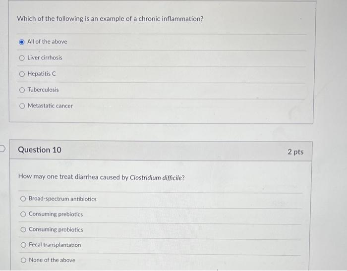 Solved Which of the following is an example of a chronic | Chegg.com