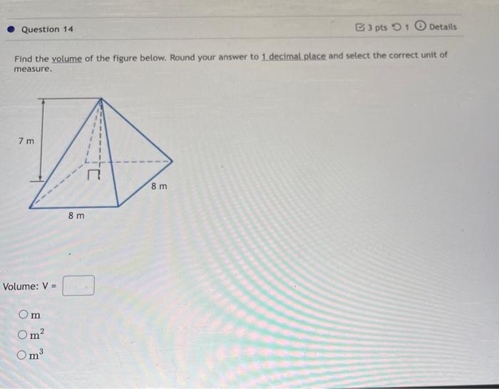 Solved Find the volume of the figure below. Round your | Chegg.com