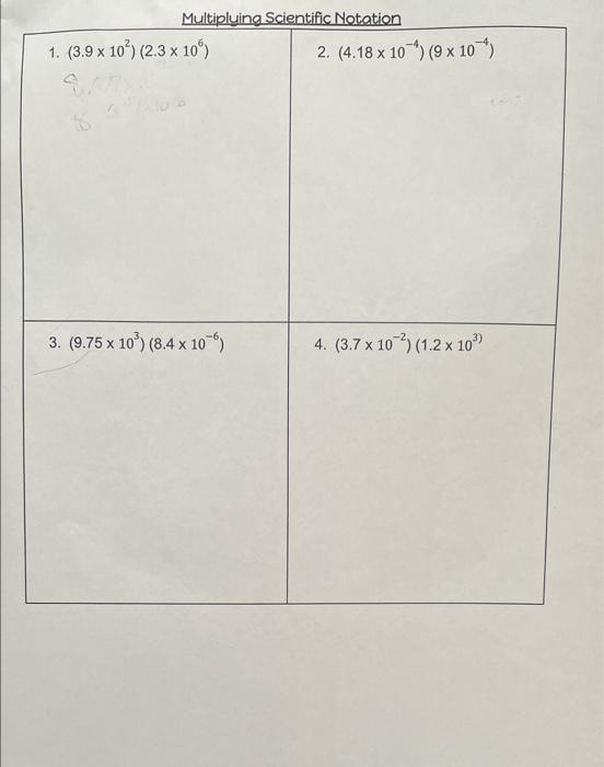 Solved Multipluina Scientific Notation Divide Scientific | Chegg.com