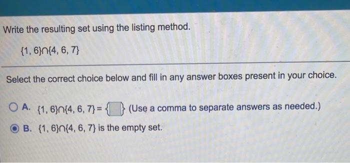 Solved Write the resulting set using the listing method. {1, | Chegg.com