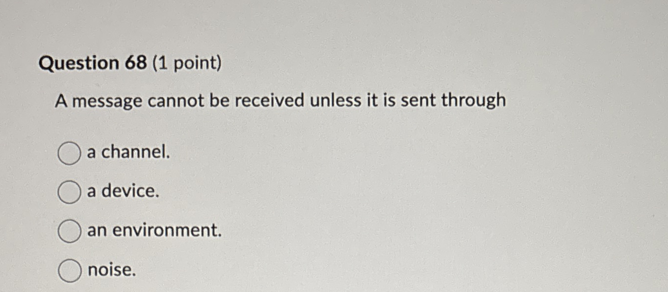 Solved Question 68 (1 ﻿point)A message cannot be received | Chegg.com