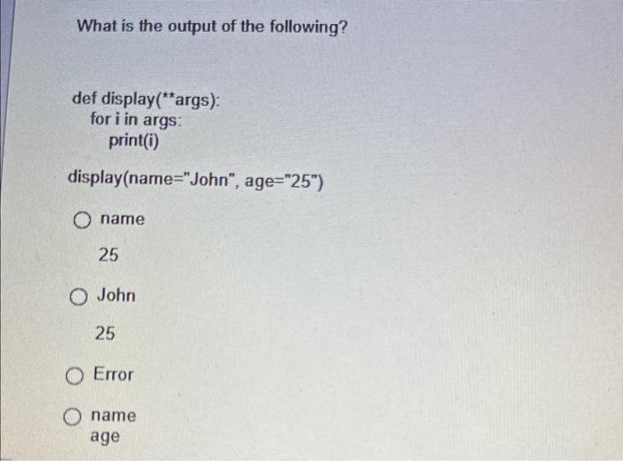 Solved What is the output of the following? def | Chegg.com