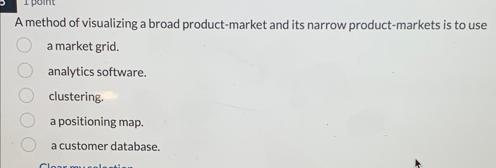Solved A method of visualizing a broad product-market and | Chegg.com
