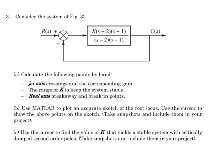 Solved 3. Consider the system of Fig. 3: (a) Calculate the | Chegg.com